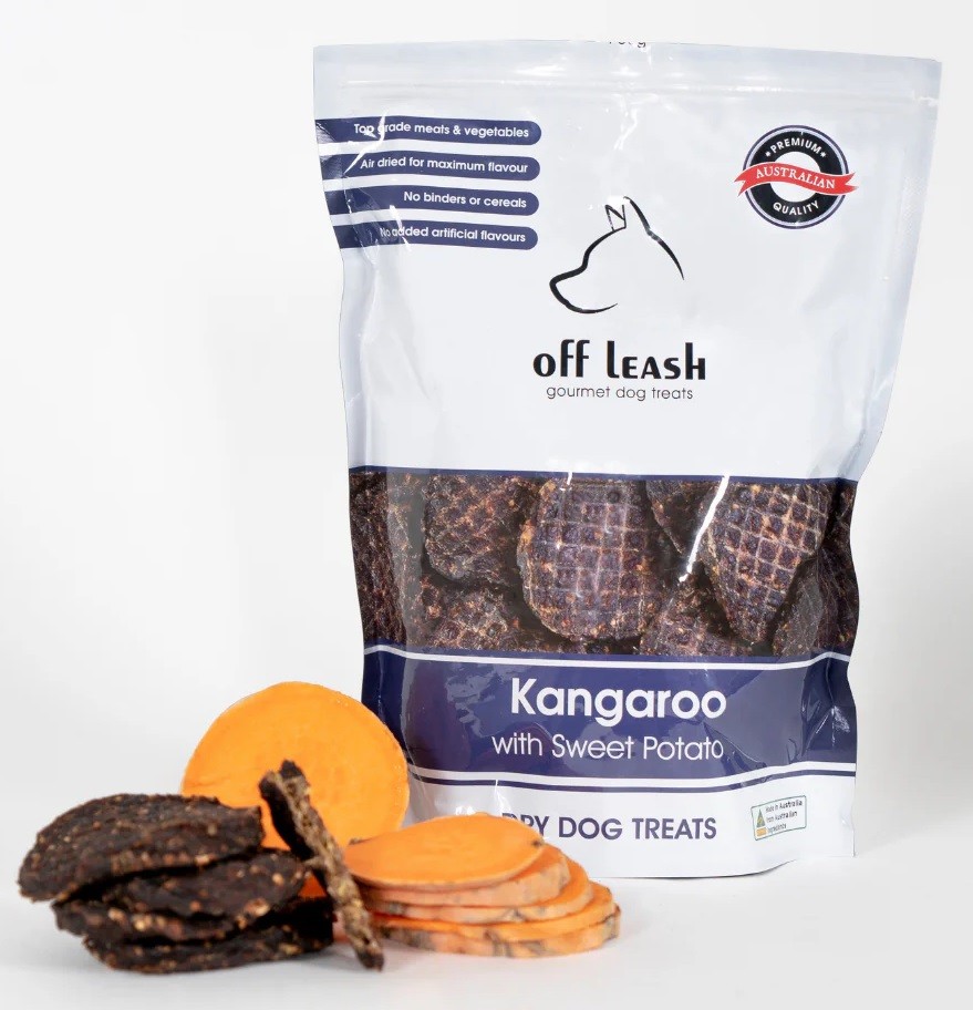 Off Leash Gourmet Dog Treats Kangaroo& Sweet Potato 250g